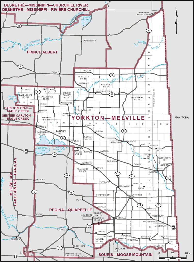 Riding Map | Yorkton-Melville EDA