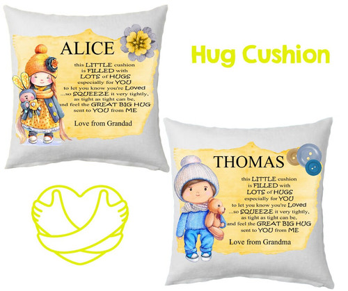 Personalised Hug cushion, | Lucy Lockets
