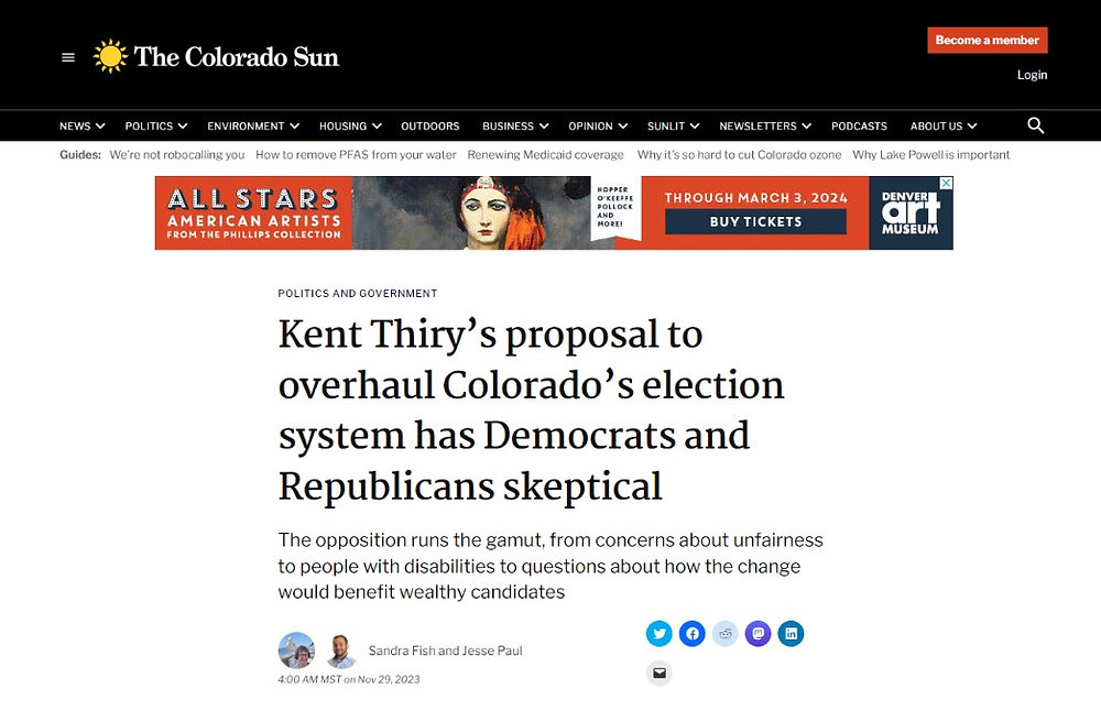 Kent Thiry’s proposal to overhaul Colorado’s election system has ...