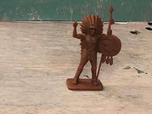 Vintage Crescent/Kellogg's Red Indian Figures Chief with Spear + Shield ...