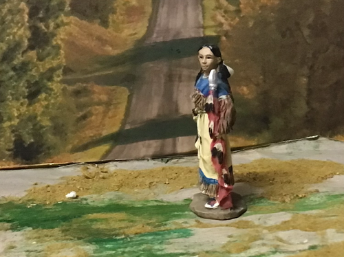 Sculpture Resin Figures Sioux Native American Squaw with Spear | My ...