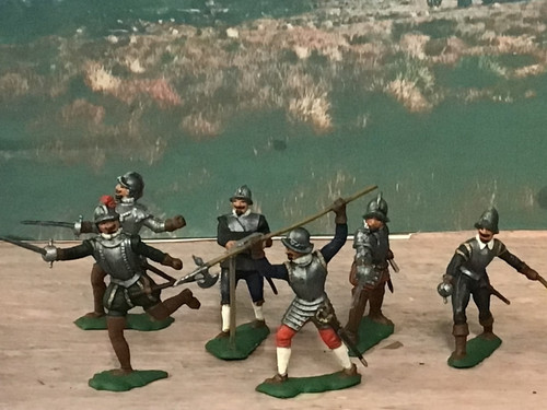 Monarch 54mm Plastic figures Painted Spanish Conquistadors 6 Pieces ...