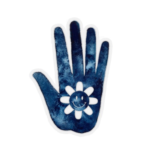 Indigo Hand Smiley Vinyl Sticker | Indigo Skye
