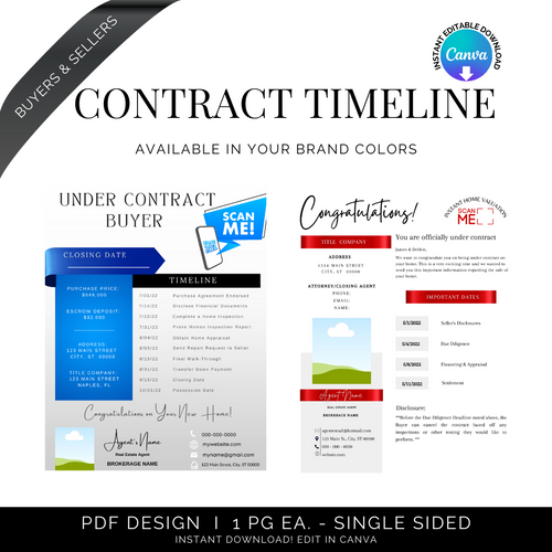 Contract Timelines - Buyer & Seller (Digital Download) | Kre8 Social