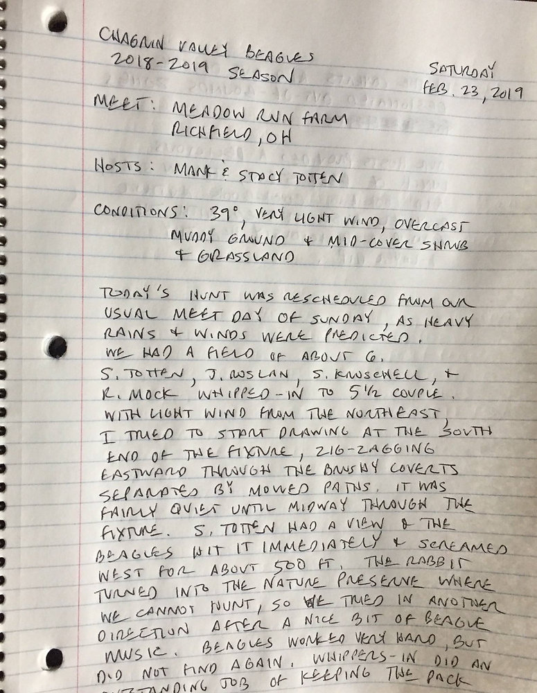 Hunt Report - Meadow Run Farm - 2/23/2019