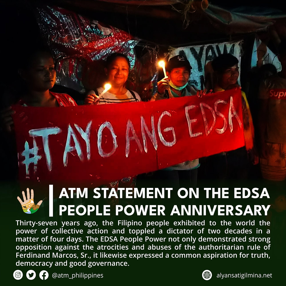 ATM Statement on the EDSA PEOPLE POWER Anniversary ATM Statement on the EDSA PEOPLE POWER Anniversary