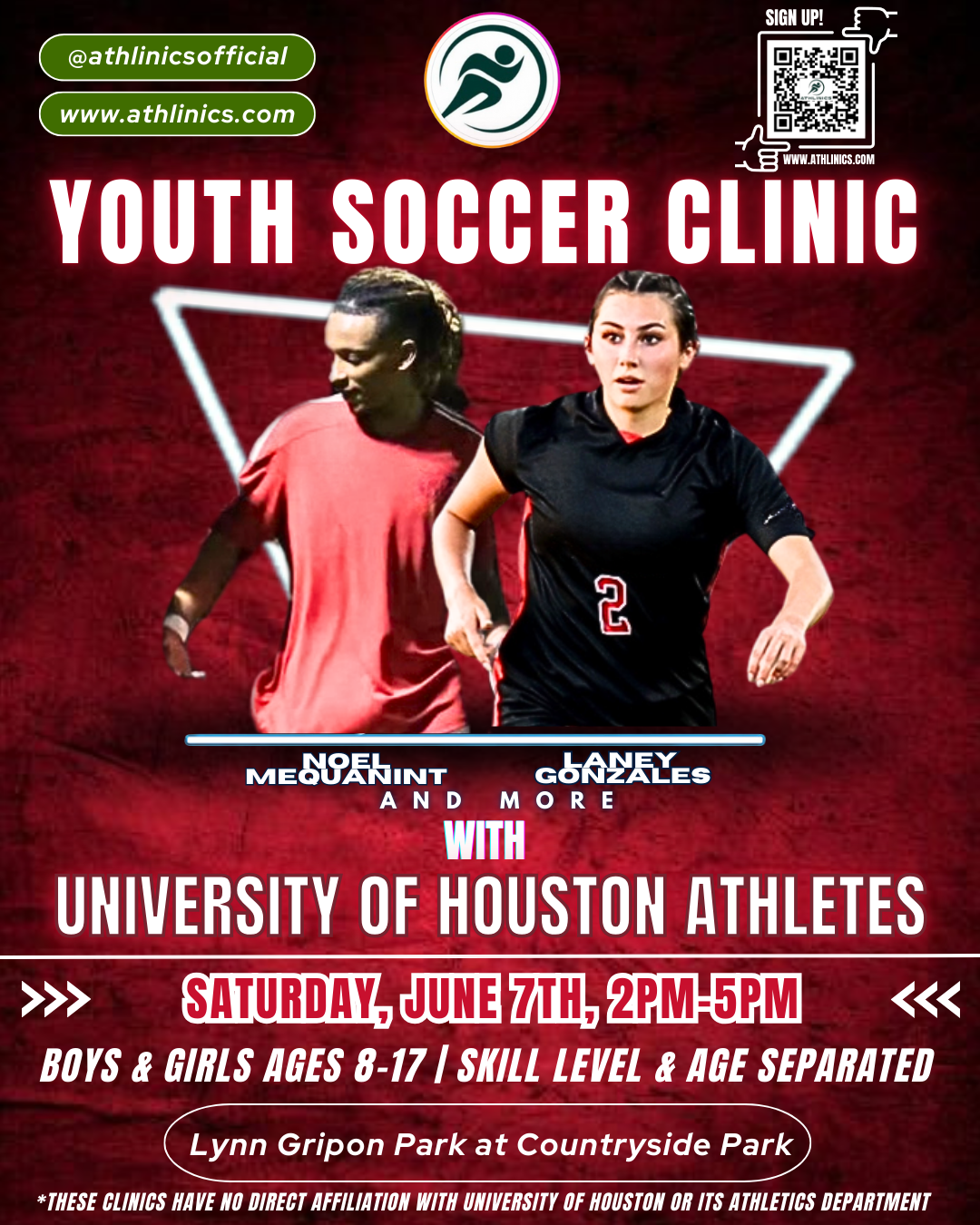 Youth Soccer Clinic with University of Houston Athletes | Athlinics ...