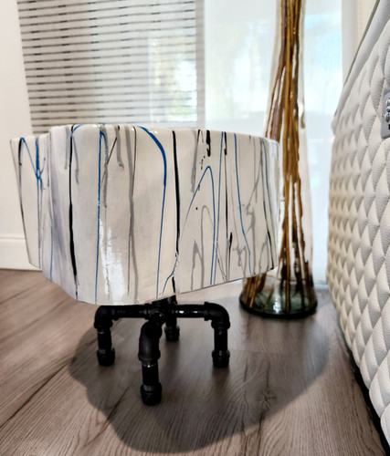 Modern industrial dripped stump table | Salvage Redigns