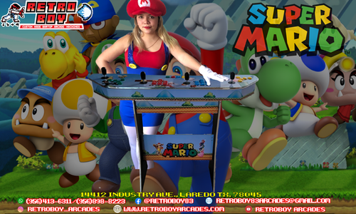 Super Mario Bros 4 Player Pi Stick with Removable Stand & 16,000 games ...