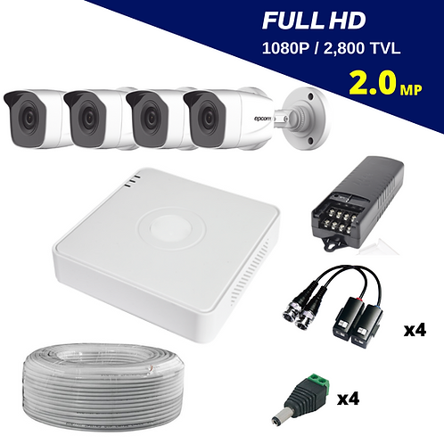 Kit 4 Camaras 2MP Epcom | ilawin