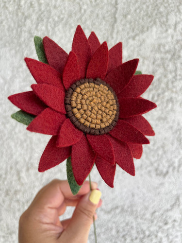 Maroon Sunflower Single Stem | ShellBee's Crafts an