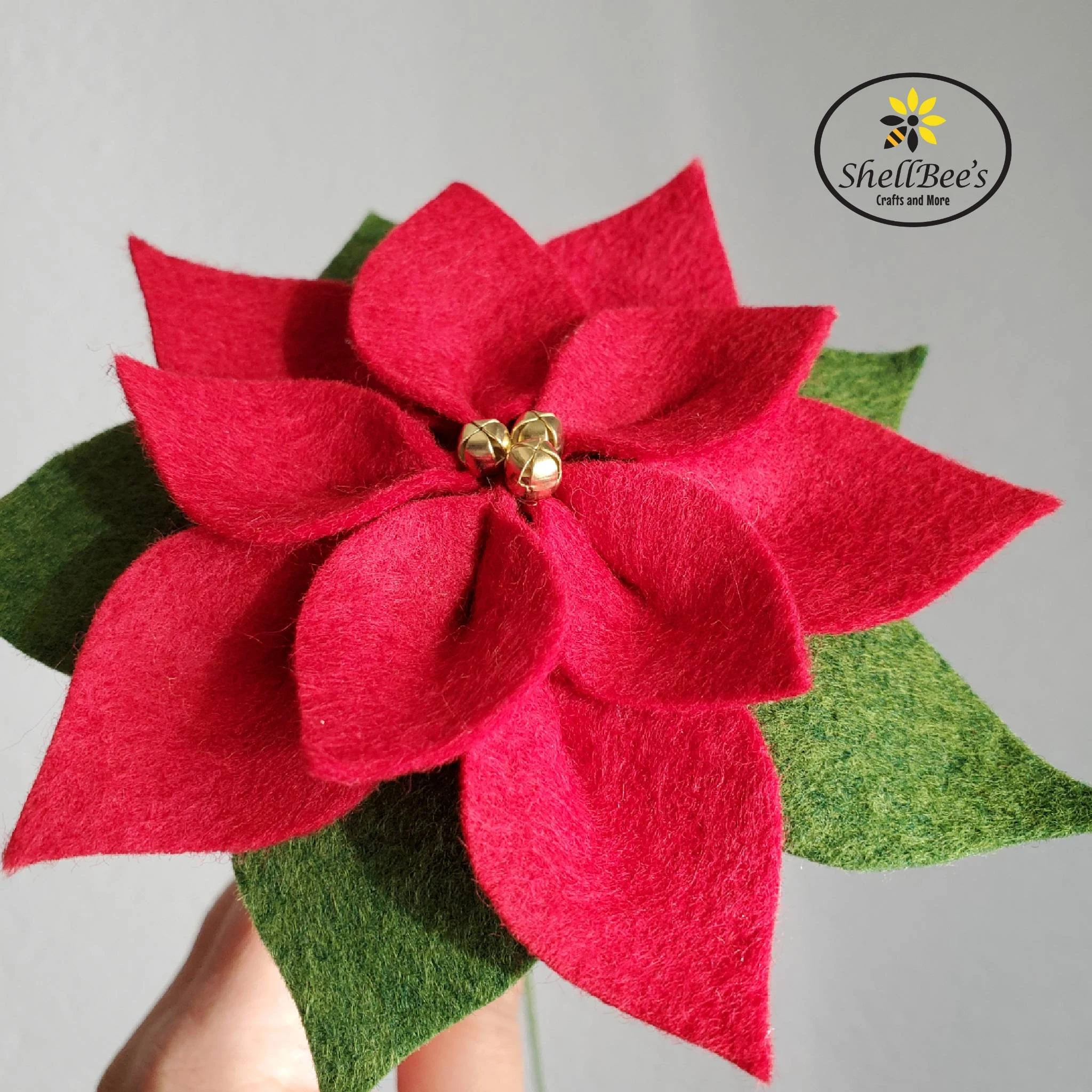 Red Poinsettia Single Stem | ShellBee's Crafts an