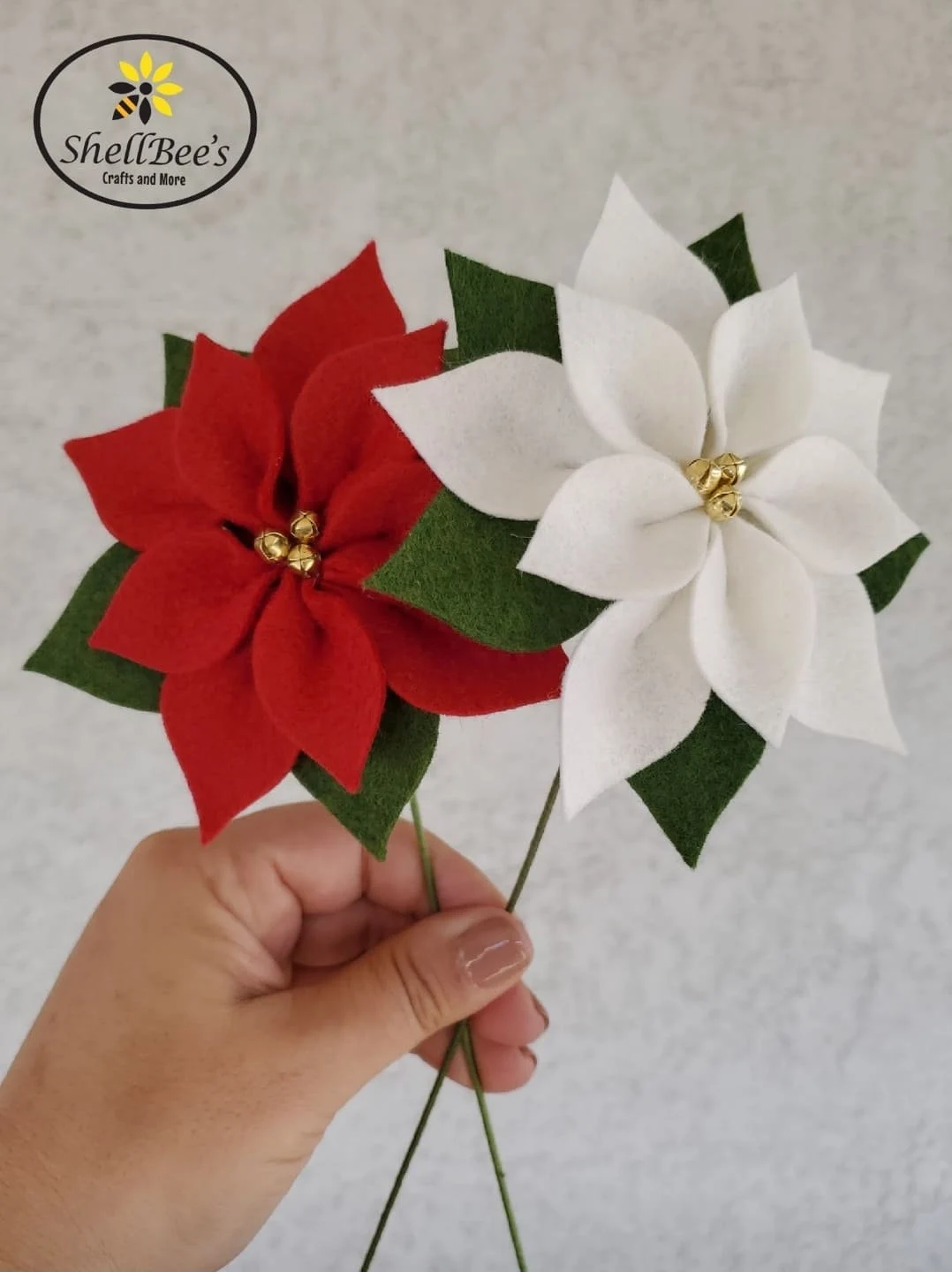 Red Poinsettia Single Stem | ShellBee's Crafts an