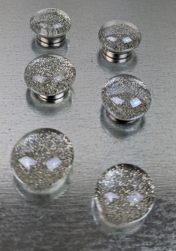 Silver Glittery SUPER STRONG Glass Magnets | Office Supply | Fridge ...