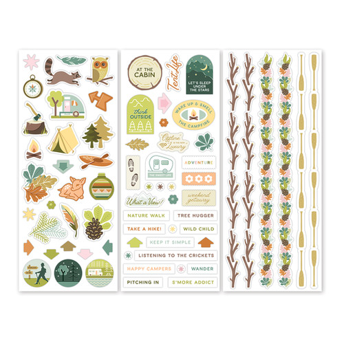 Set Up Camp Stickers (3/pk) | cmscrapbooking