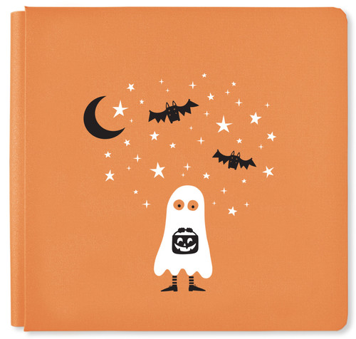 Hide and Eek! Ghost 12x12 Orange Mica Album Cover | cmscrapbooking