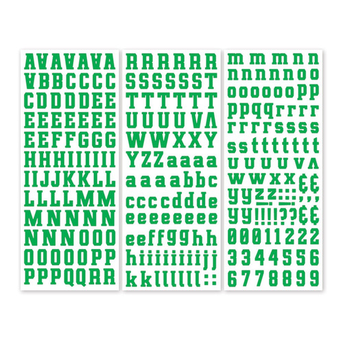 Kelly Green Collegiate ABC/123 Stickers (3/pk) | cmscrapbooking