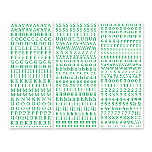 Kelly Green Mini ABC/123 Classy Stickers (3/pk) | cmscrapbooking