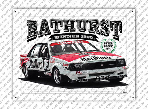 TIN SIGN TO SUIT 1980 BATHURST WINNER PETER BROCK VC COMMODORE ...