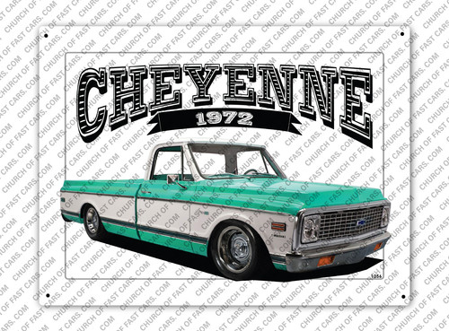 TIN SIGN TO SUIT 1972 CHEYENNE ENTHUSIASTS | Classic Collector