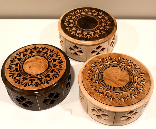 Carved, turned trinket box | Hughes Wood Designs