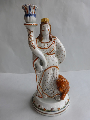 Late 18th/Early 19thc. Pratt Ware Candlestick of Cybele c.1800 Ref ...