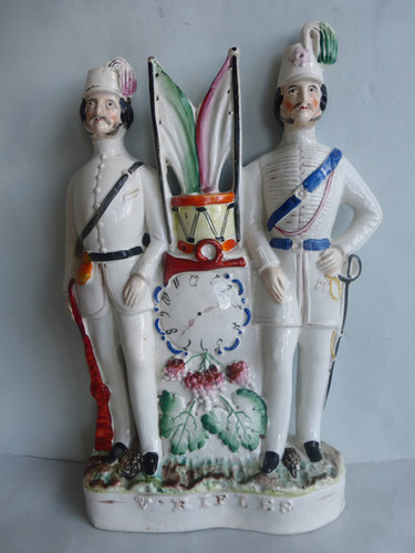 Rare 19thc. Staffordshire titled VOLUNTEER RIFLES Ref # 4778 | castle ...