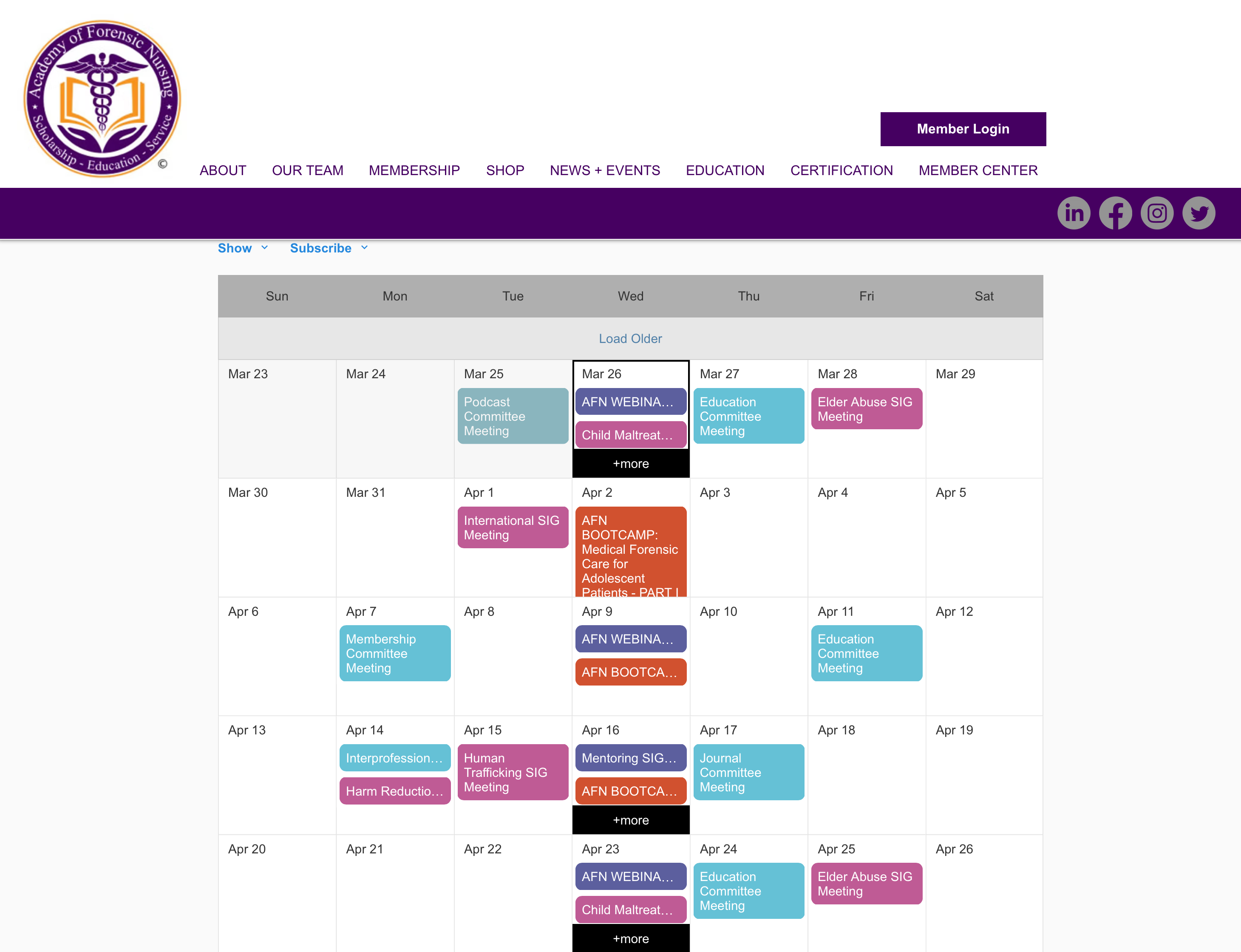 Join Meetings from the AFN Event Calendar