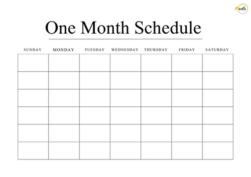 One Month Schedule | מרכז מענה