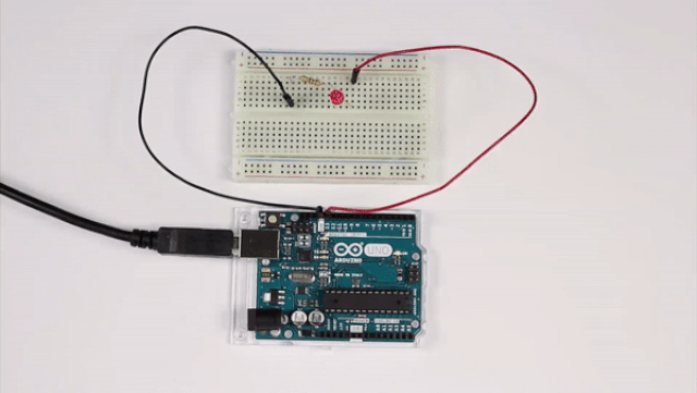 LED CONECTADO A PROTOBOARD Y ARDUINO