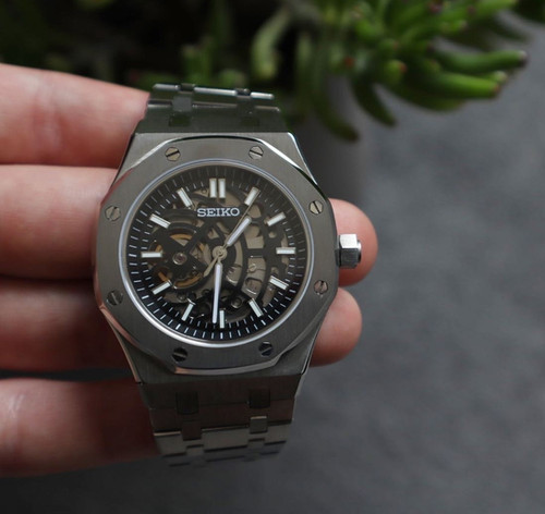 40mm Full Skeleton Steel 'SeikoOak' - Custom Seiko NH35 Automatic ...