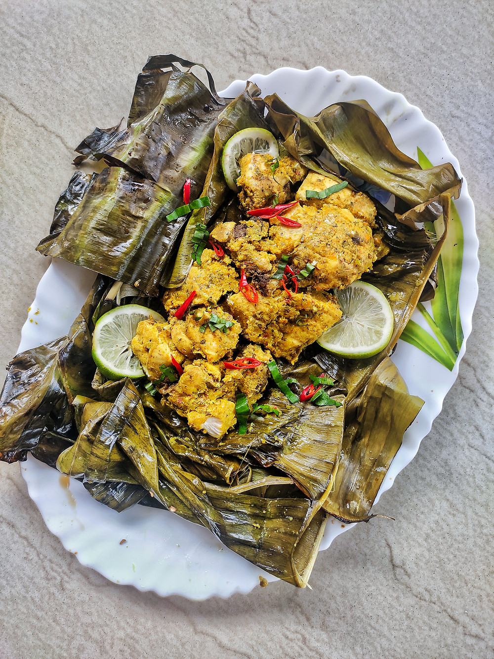 Balinese Bumbu Chicken Wrapped in Banana Leaves