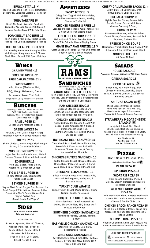 Restaurant Menu | The Ram