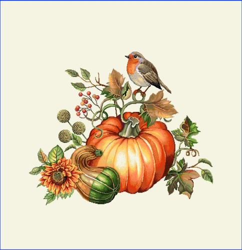 Carré rouge george sur la citrouille | Joelle coud