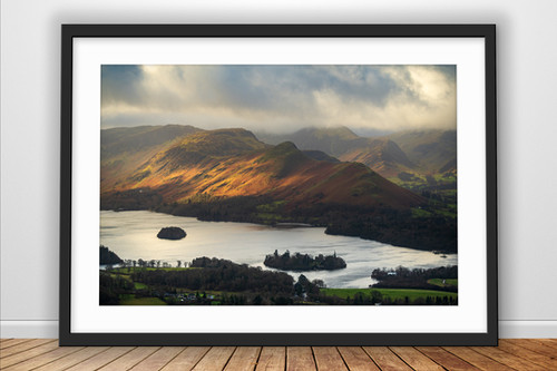 Latrigg Photo Print - Winter Light on Catbells - Lake District Photography