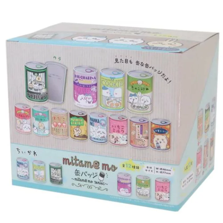 (現貨) Chiikawa mitamemo 罐頭造型金屬徽章扣針 (原盒12個) | Zakka Store 雜貨士多