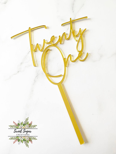 Twenty One Cake TopperAcrli | Sweet Sugar Creation