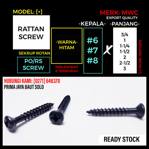 RATTAN SCREW (PO/RS SCREW) | PRIMA JAYA SOLO