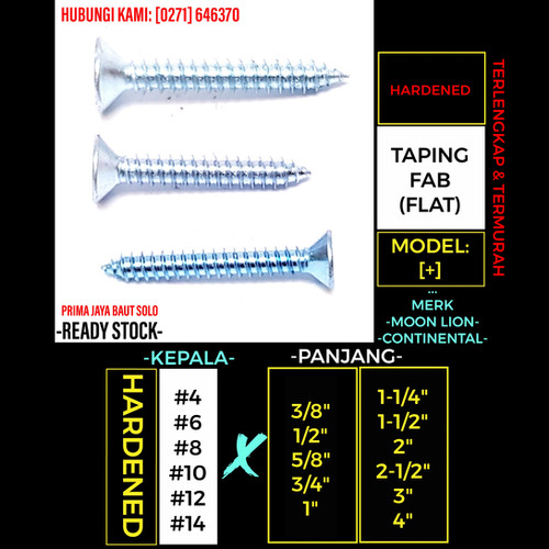 TAPPING SCREW FAB PUTIH [+] | PRIMA JAYA SOLO