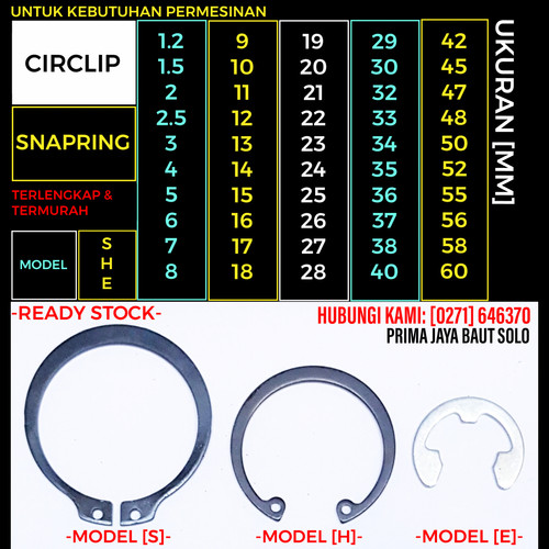 SNAPRING (CIRCLIP) [TIPE H] | PRIMA JAYA SOLO