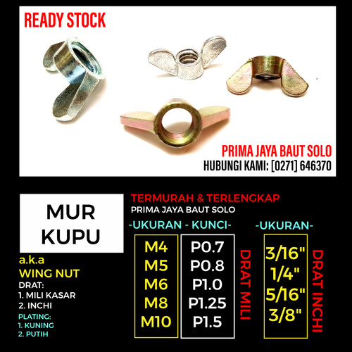 MUR KUPU (WING NUT) | PRIMA JAYA SOLO