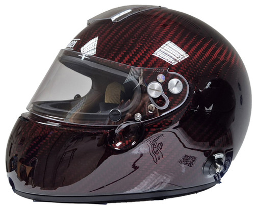 Red Varnished Carbon IVOS Double Duty Helmet - FIA 8859-2015 / SA2015 ...