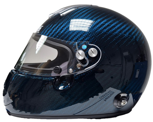 Blue Varnished Carbon IVOS Double Duty Helmet - FIA 8859-2015 / SA2015 ...