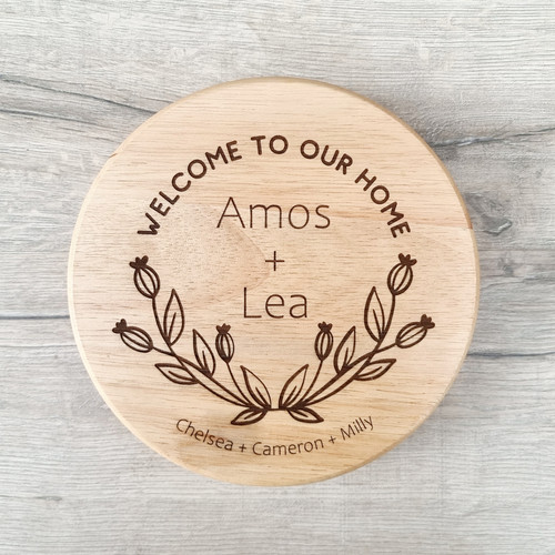 Personalised Welcome To Our Home Board | Deb's Design Lab