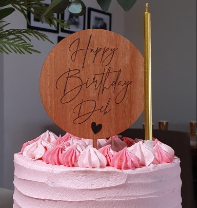 Personalised Round Cake topper | Deb's Design Lab
