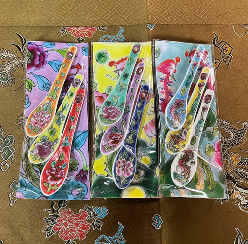 Peranakan mini spoon (9.5cm) with packaging | TK Pottery Jungle