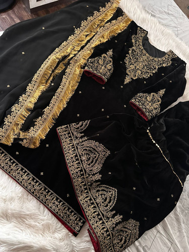 Velvet sharar set | Almirah Couture