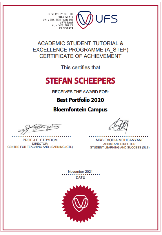 Certificates | Stefan Scheepers