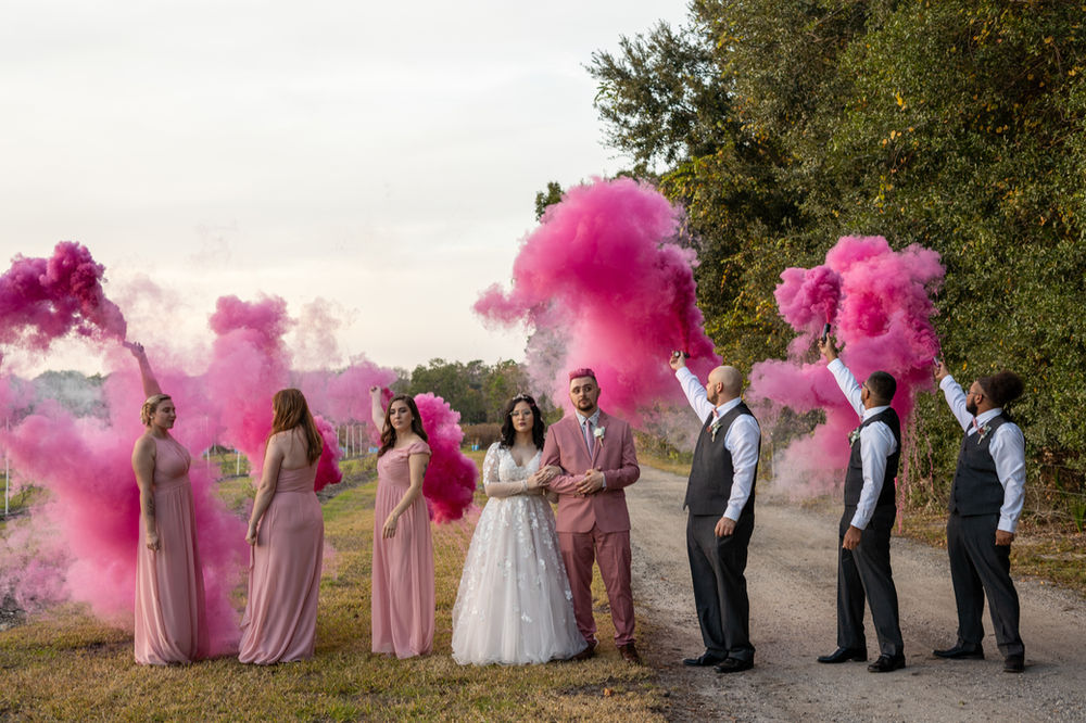 How to use smoke bombs for wedding photography