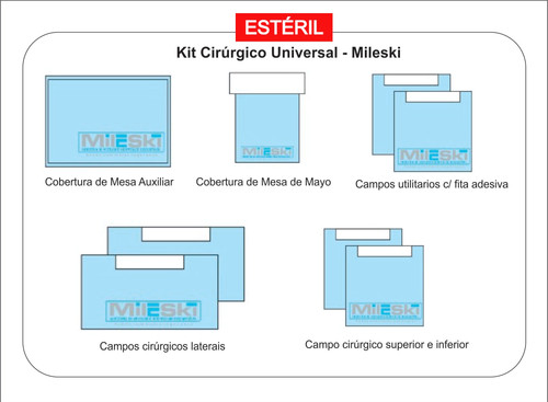 KIT CIRURGICO GERAL, ESTÉRIL S/ CAPOTE, C/ 10 KIT | mileskihospitalar